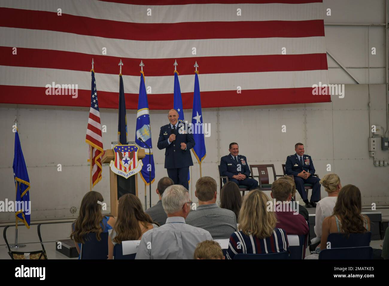 Michigan Air National Guard members attend a 110th Wing change of ...