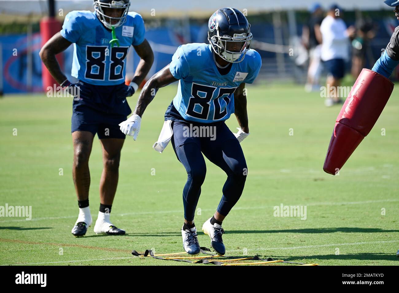 Tennessee Titans wide receiver Terry Godwin (80) takes part in a drill ...
