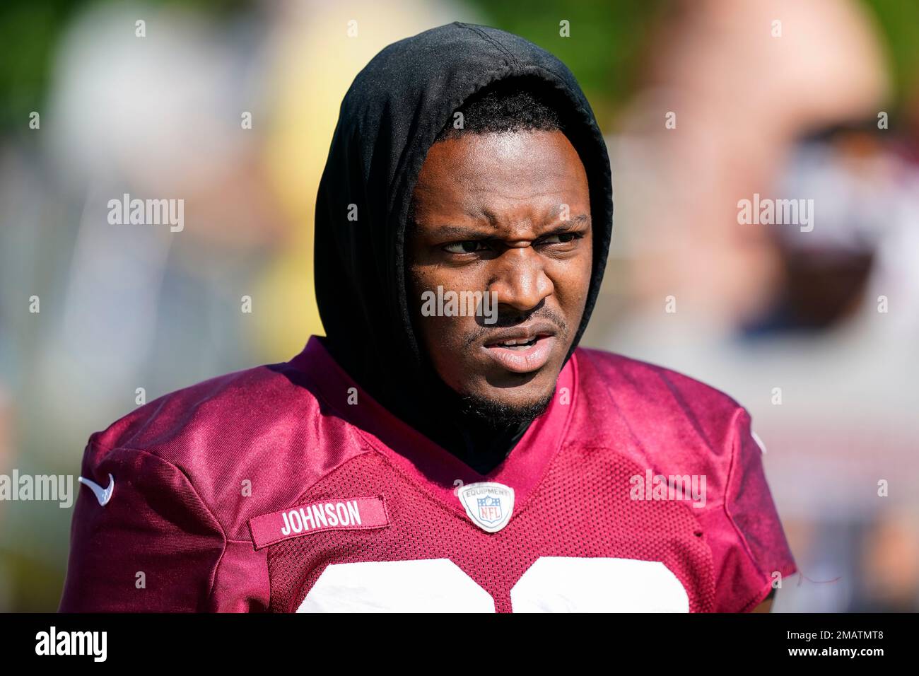 Washington Commanders cornerback Danny Johnson (36) arrives for ...