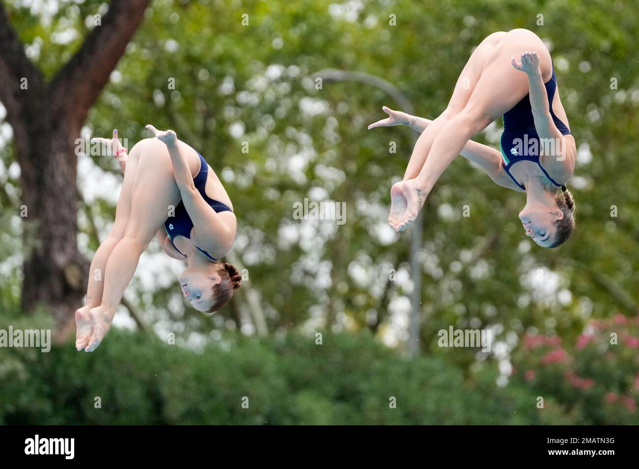 Elena Bertocchi and Chiara Pellacani of Italy compete during the Women ...