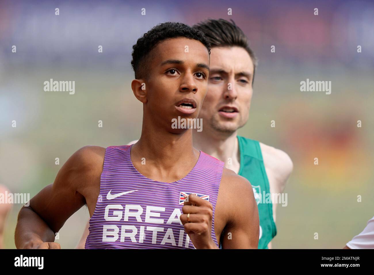 Daniel Rowden, of Great Britain, and Mark English, of Ireland, right ...