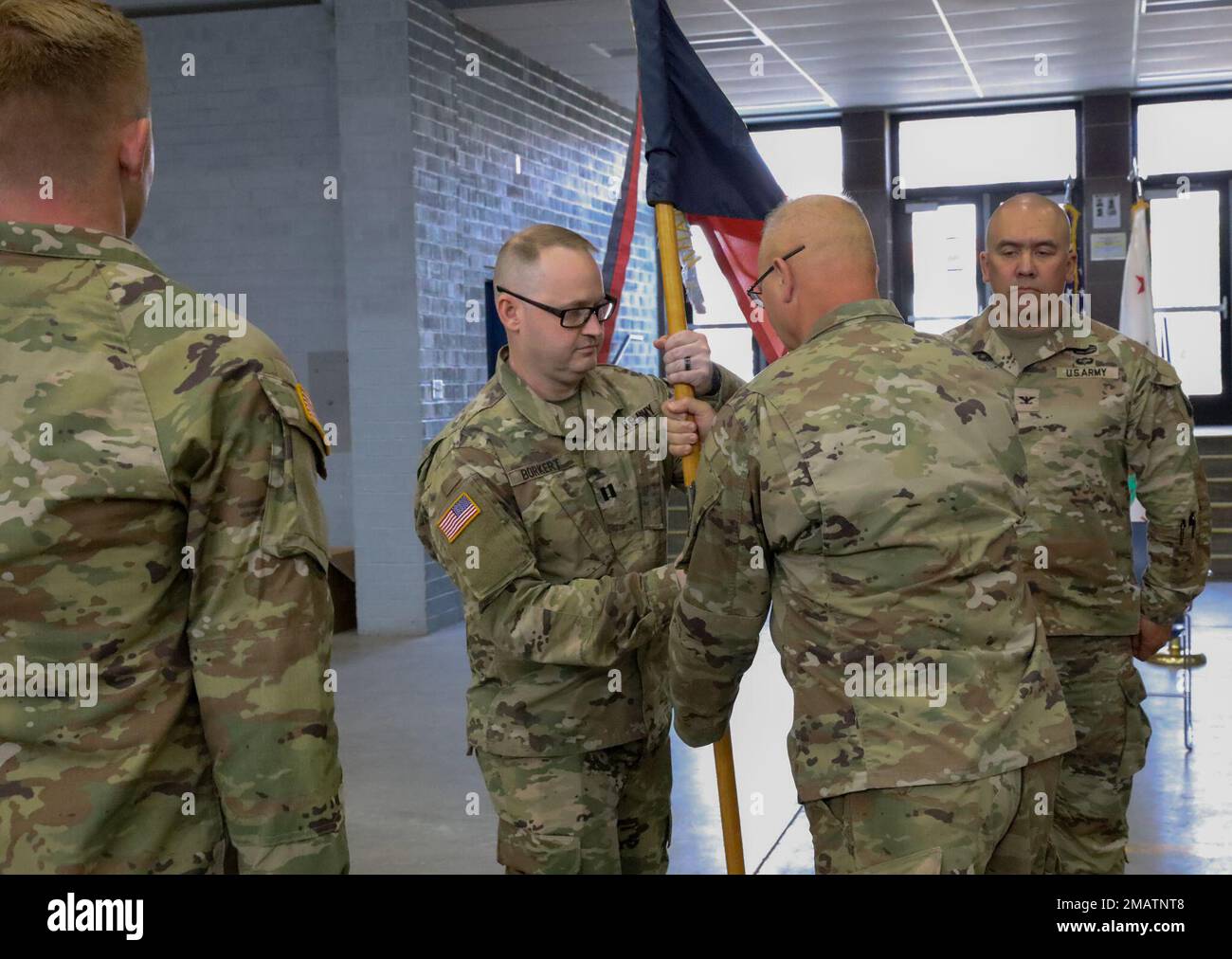 U.S. Army Capt. Daniel Borkert, outgoing commander of Headquarters and ...