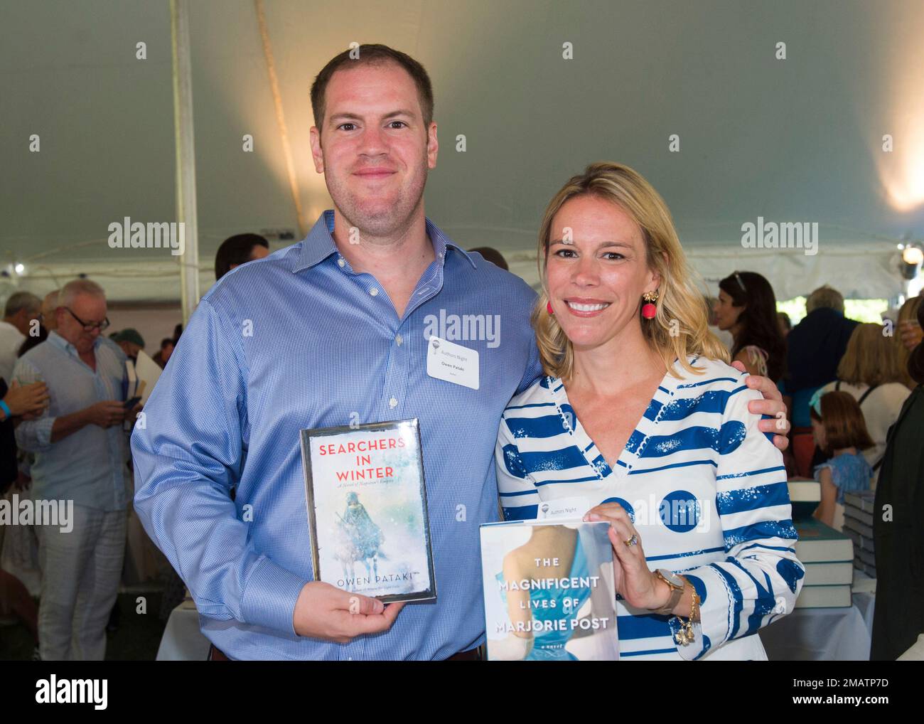 Owen Pataki, left, and Allison Pataki attend the East Hampton Library's ...