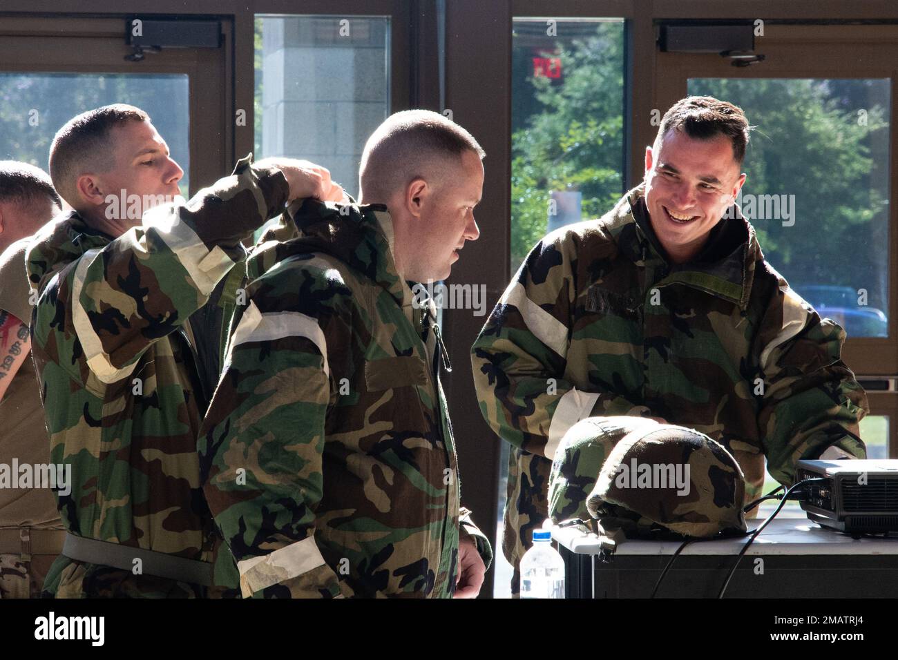 Members of the 221st Combat Communications Squadron prepare their ...