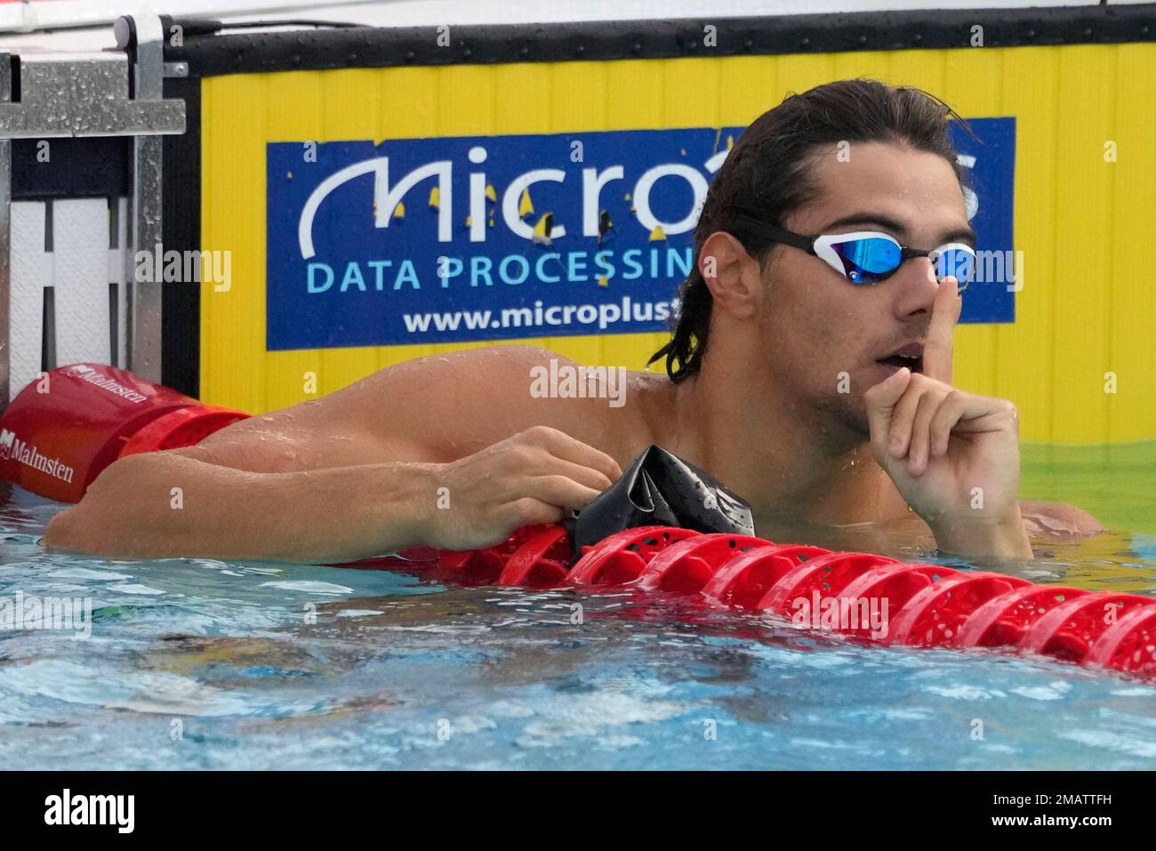 Thomas Ceccon of Italy celebrates after winning in the Men's 100m ...