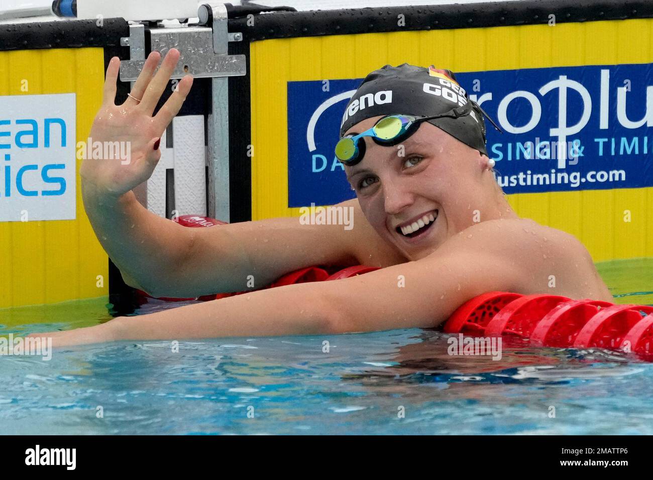 Marie Isabel Gose of Germany celebrates after winning in the Women's ...