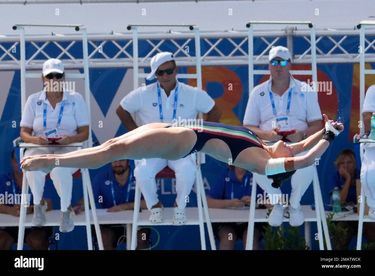 Sarah Jodoin Di Maria of Italy competes during women's diving platform ...