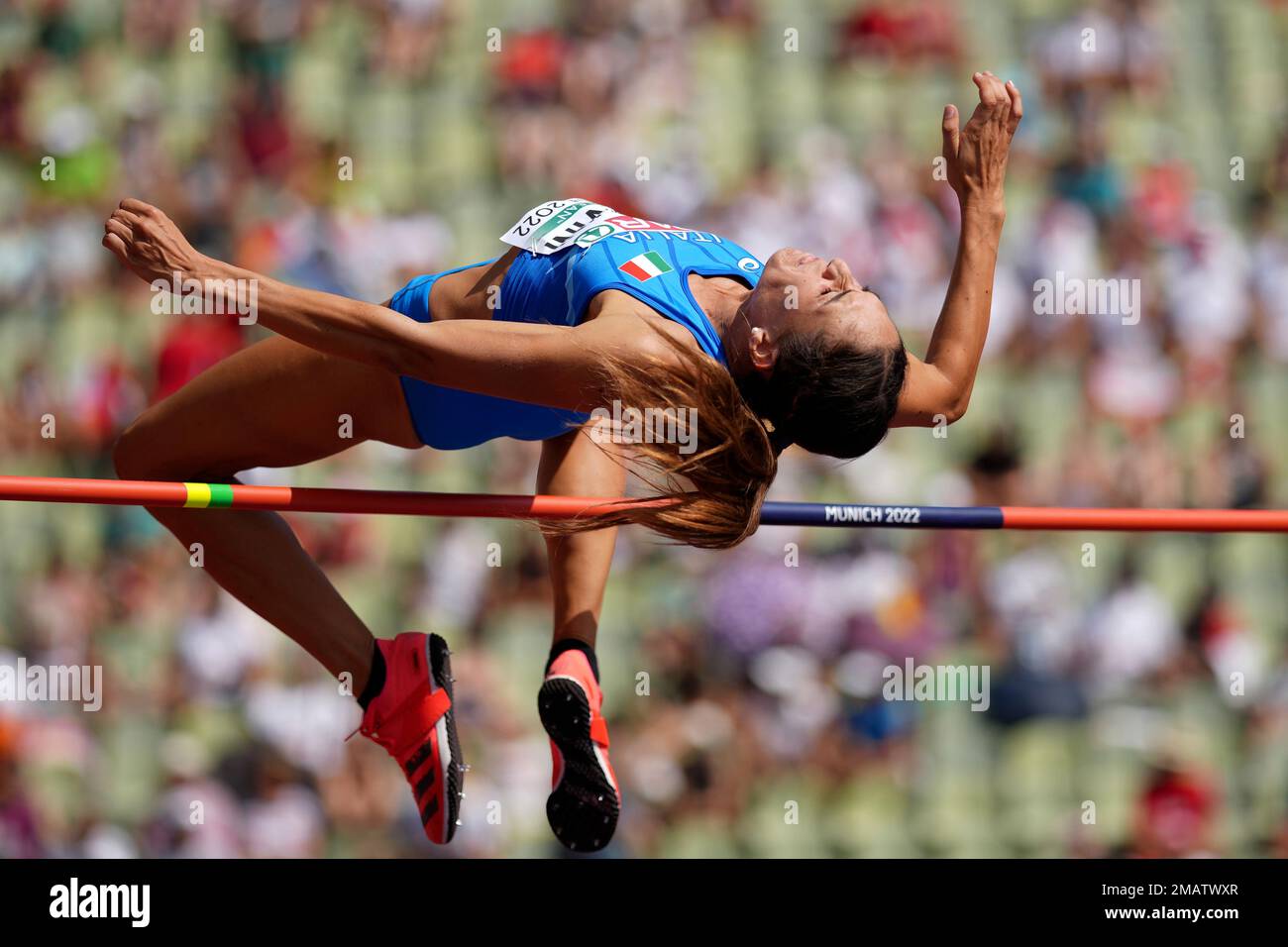 Sveva Gerevini, of Italy, makes an attempt in the Women's heptathlon ...