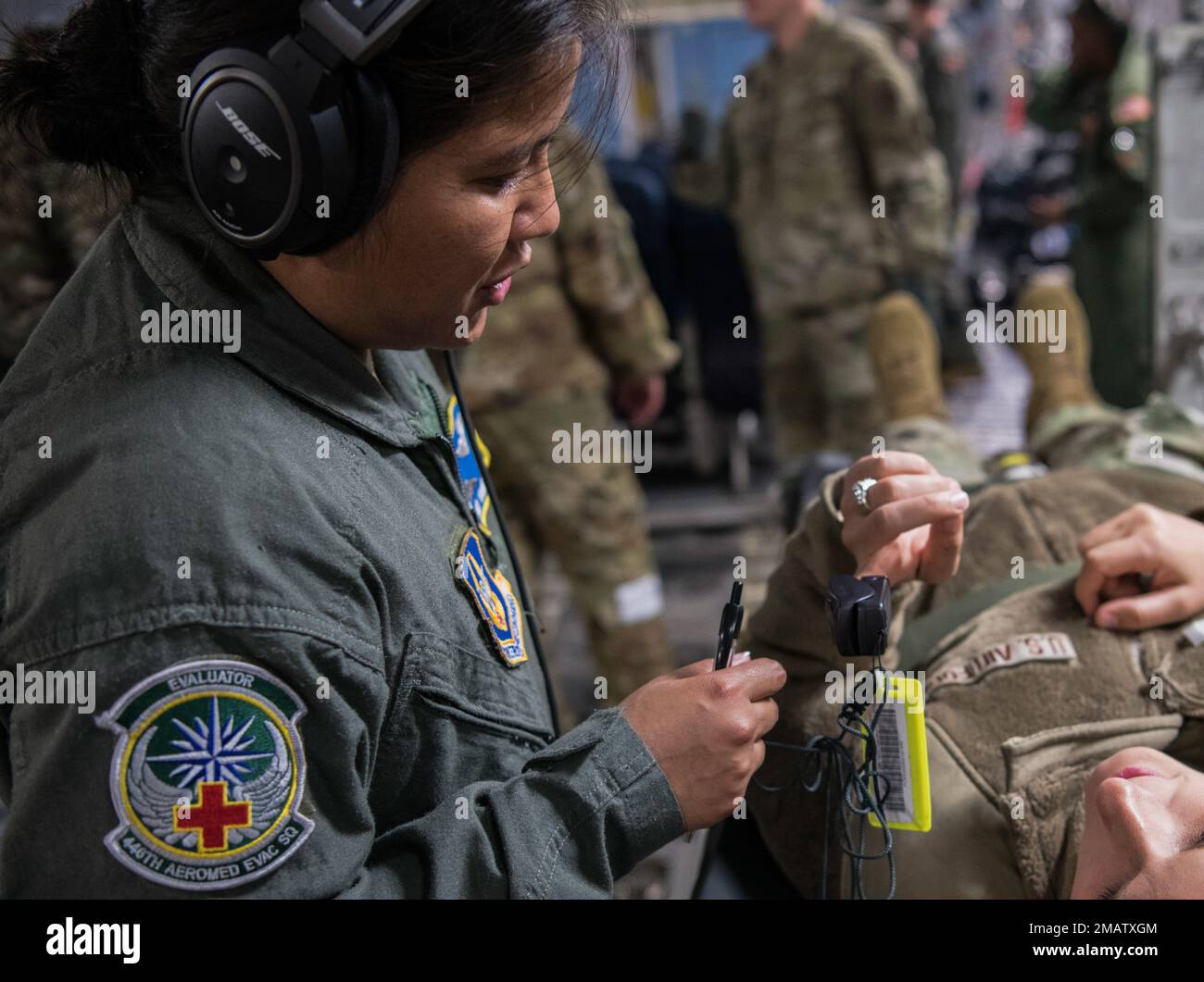 U.S. Air Force Tech. Sgt. Jamie Salunga, an aeromedical evacuation ...