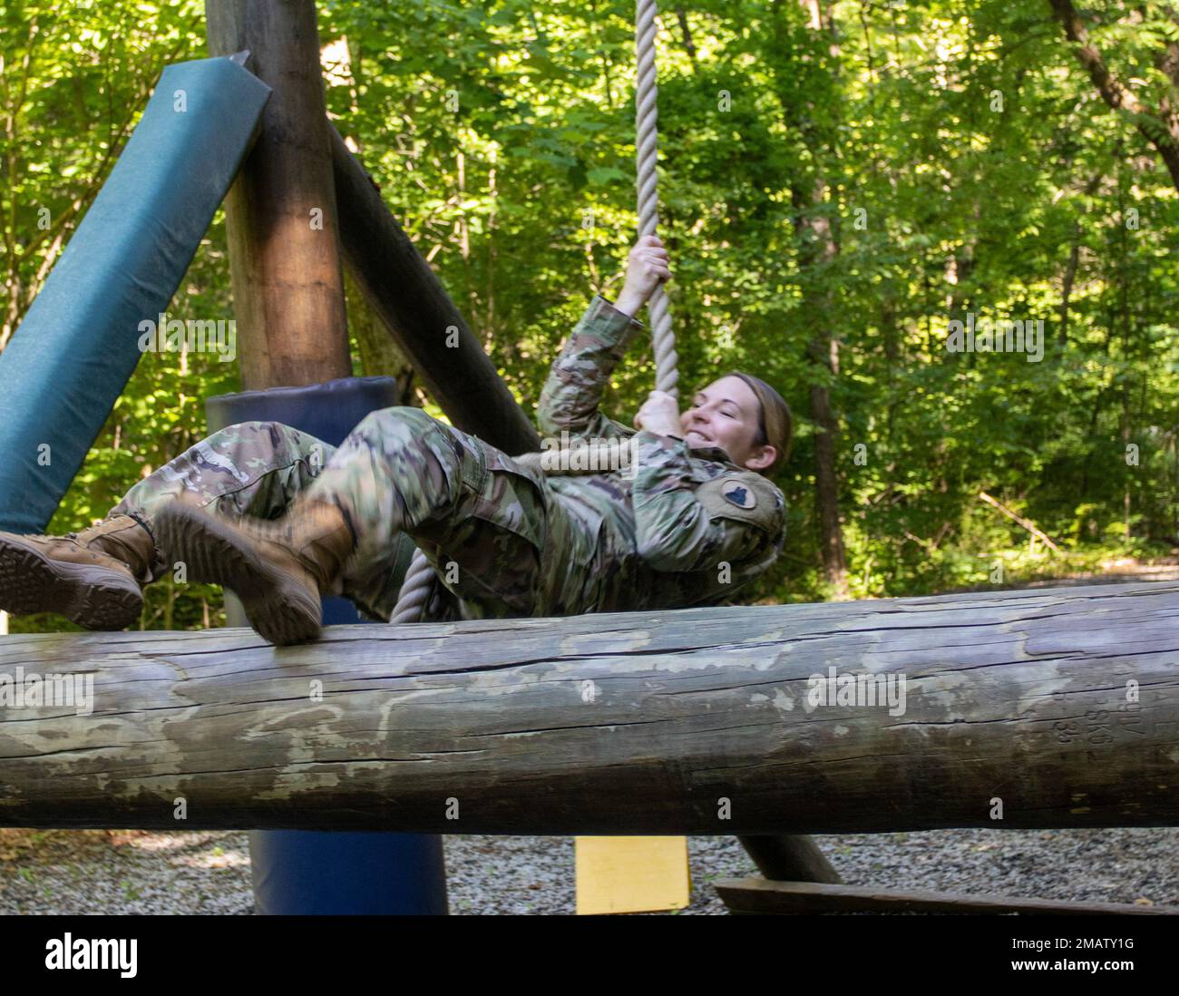 Capt. Rebekah McNeilly, a team leader with Company B, 399th Regiment ...