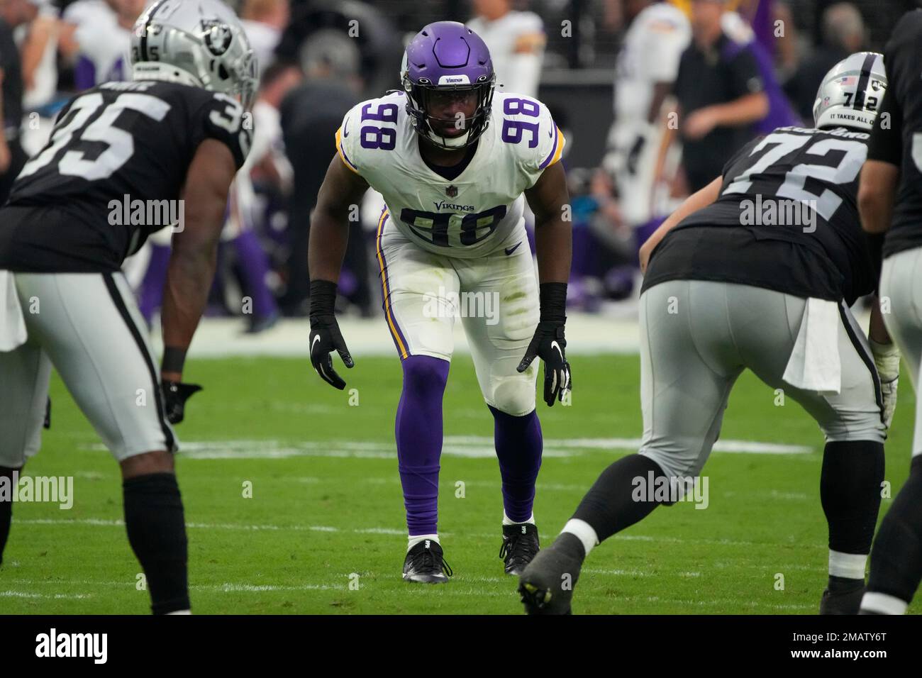 Minnesota Vikings linebacker D.J. Wonnum (98) during the first half of ...