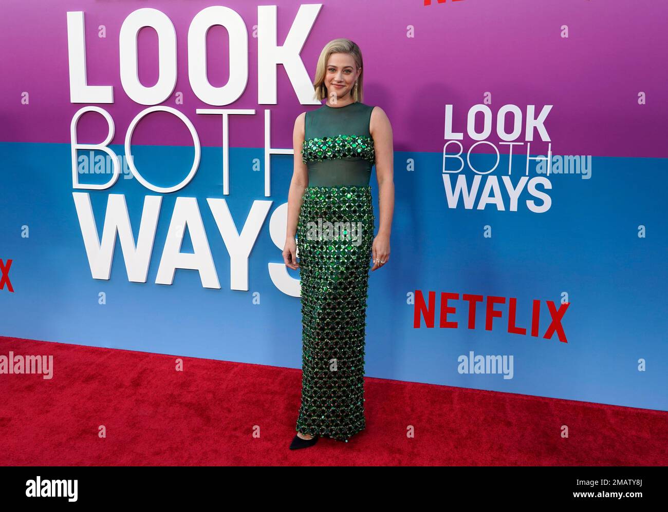 Lili Reinhart poses at the premiere of the Netflix film "Look Both Ways ...