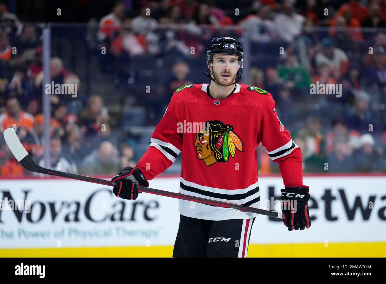 Chicago Blackhawks' Taylor Raddysh plays during an NHL hockey game ...