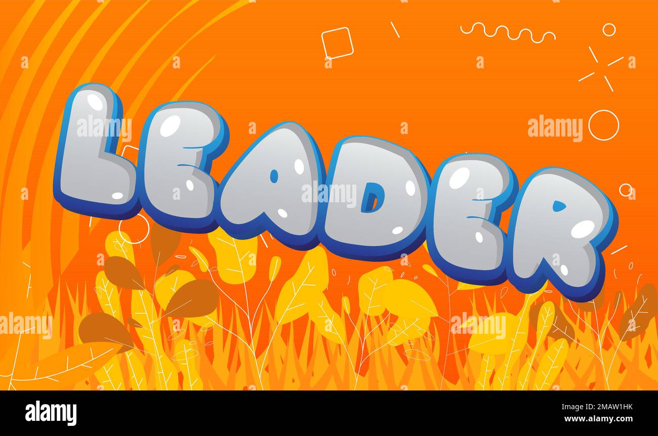 Leader. Word written with Children's font in cartoon style Stock Vector ...