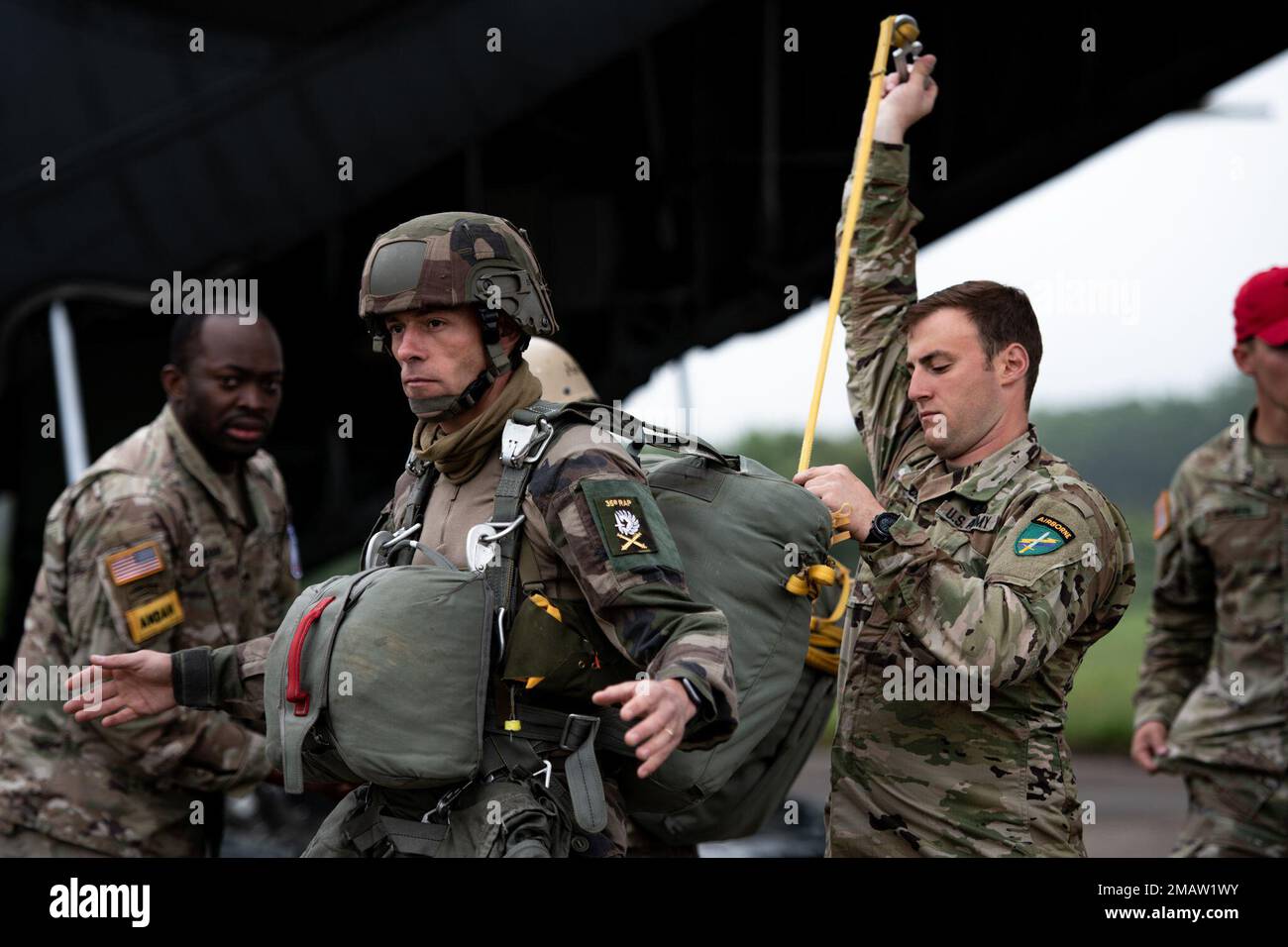 A U.S. Army jumpmaster assigned to the United States Army Civil Affairs ...