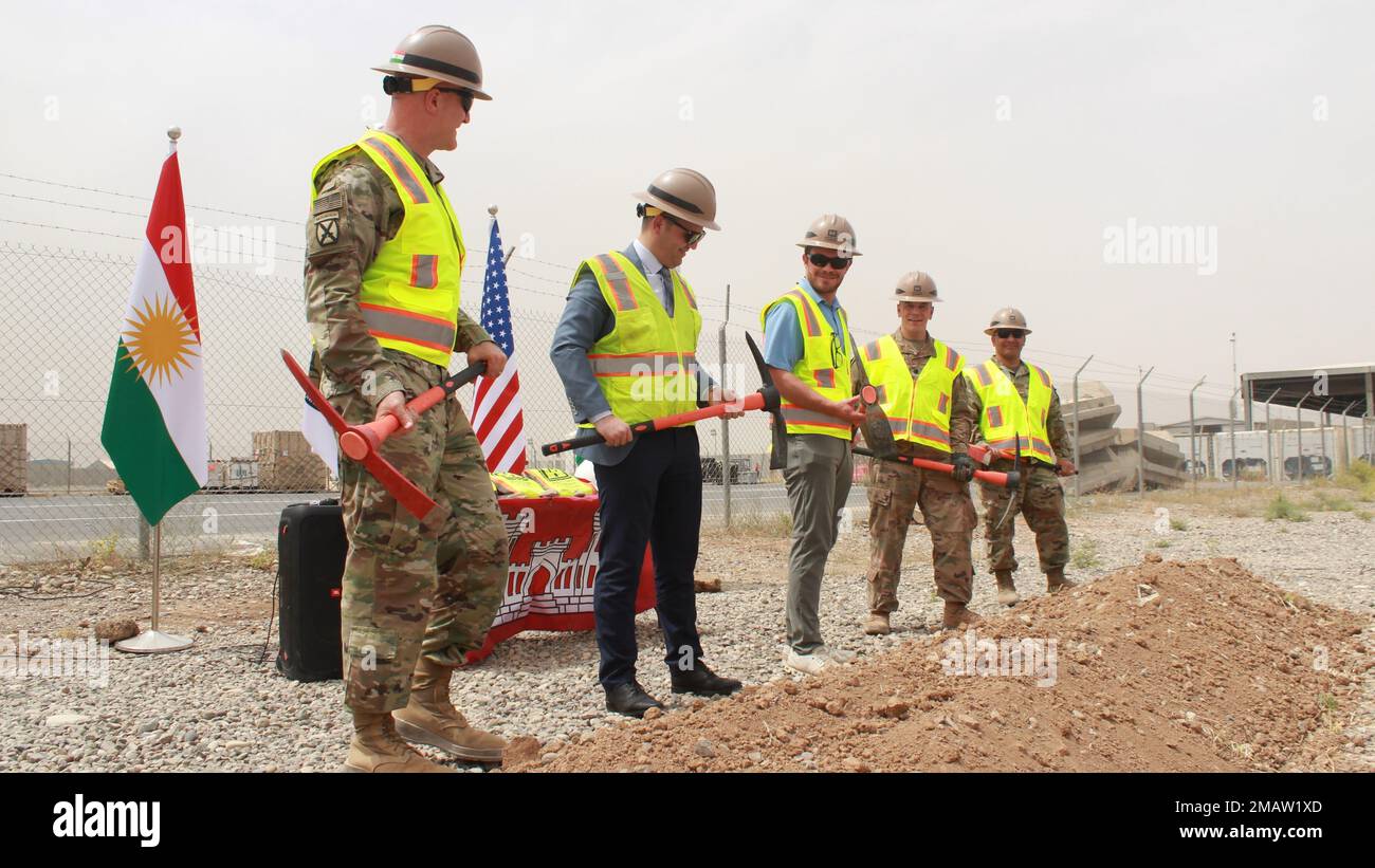 Colonel Brian Ducote (near), the Commander for Task Force Warrior, and ...