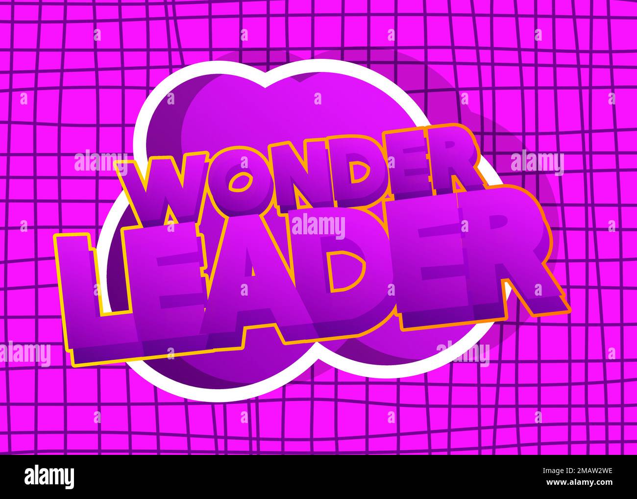 Wonder Leader. Word written with Children's font in cartoon style Stock ...