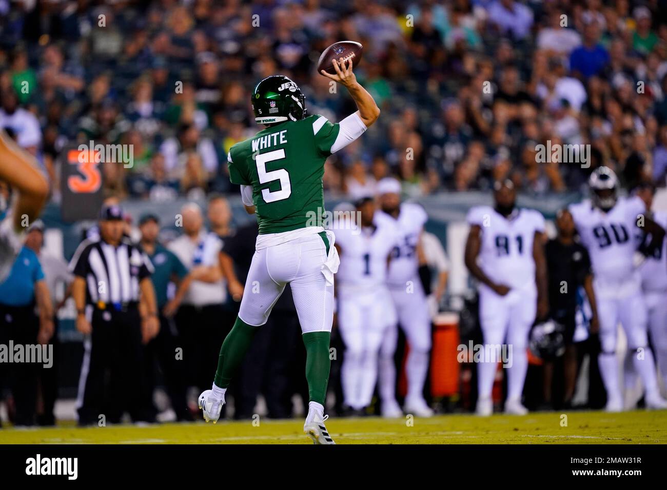 New York Jets' Mike White in action during a preseason NFL football ...