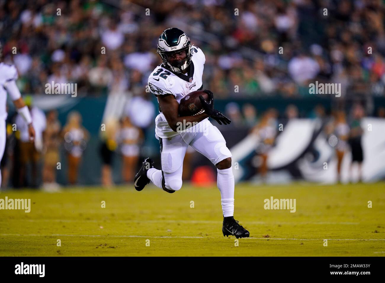 Philadelphia Eagles' Jason Huntley in action during a preseason NFL ...