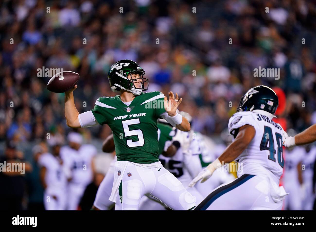 New York Jets' Mike White in action during a preseason NFL football ...