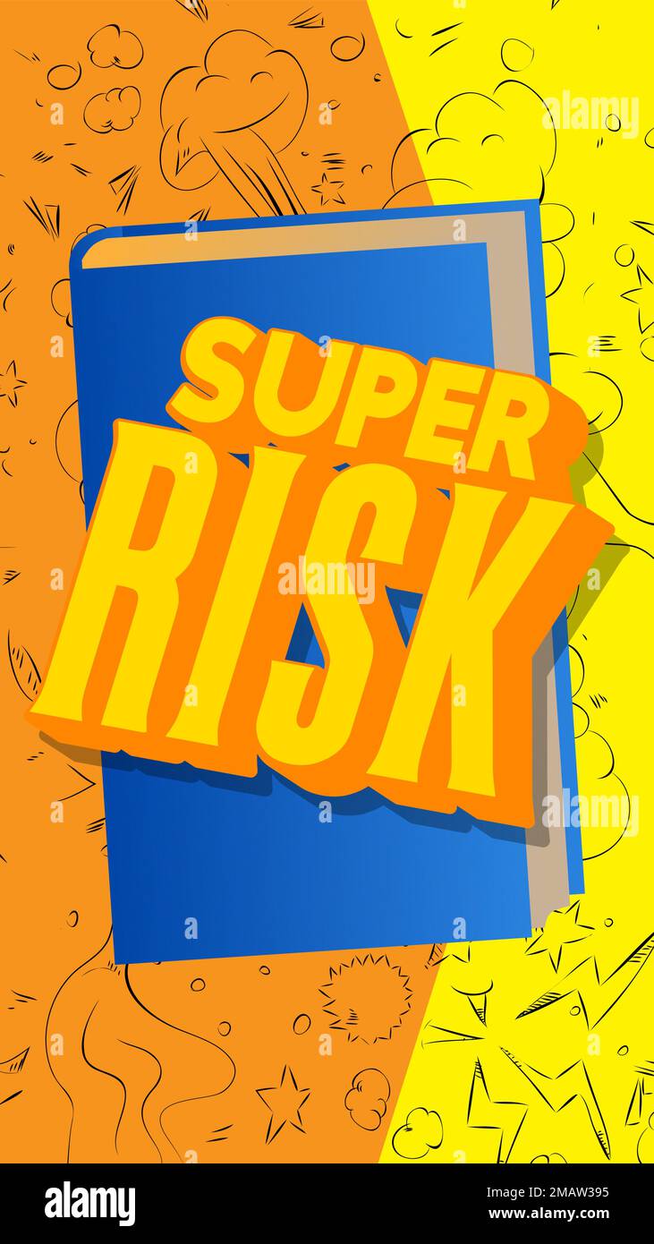 Super Risk word on a book, cartoon vector illustration Stock Vector ...