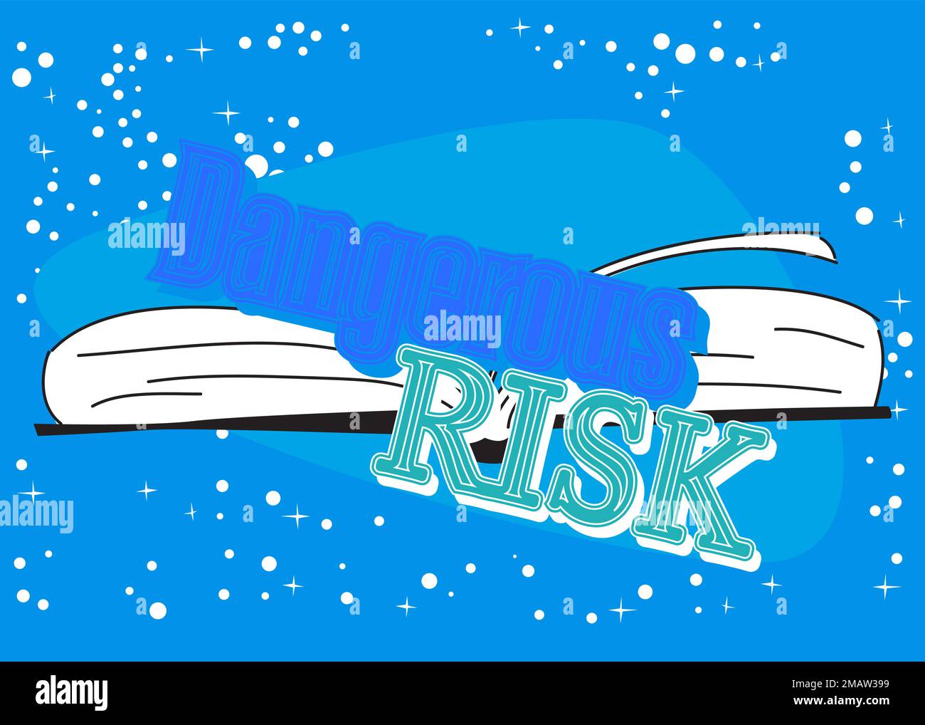 Dangerous Risk word on a book, cartoon vector illustration Stock Vector ...