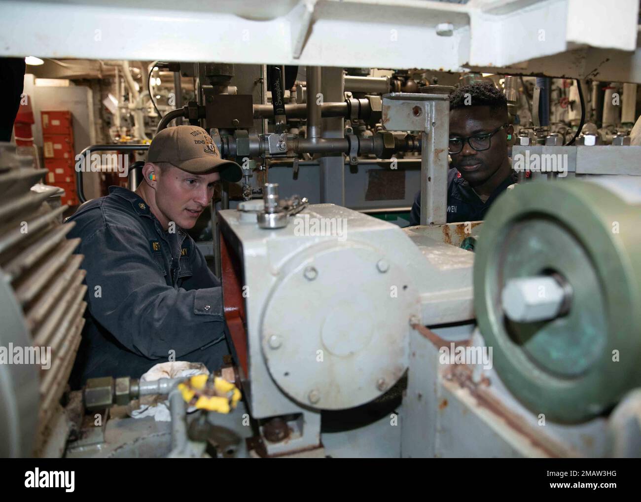 STOCKHOLM (June 2, 2022) Chief Engineman Jakob Armstrong, left, and ...