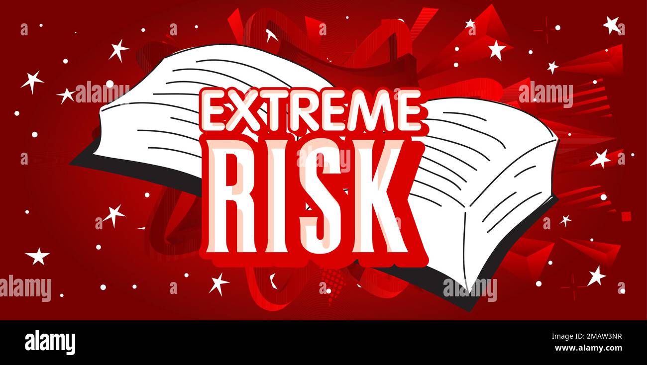 Extreme Risk word on a book, cartoon vector illustration Stock Vector ...