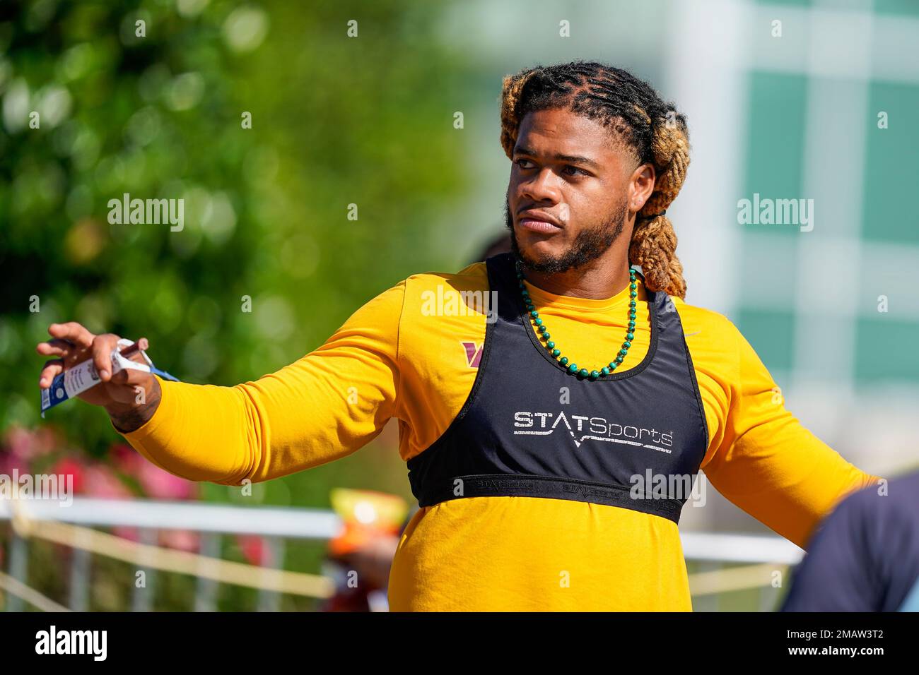 Washington Commanders defensive end Chase Young (99) arrives for ...