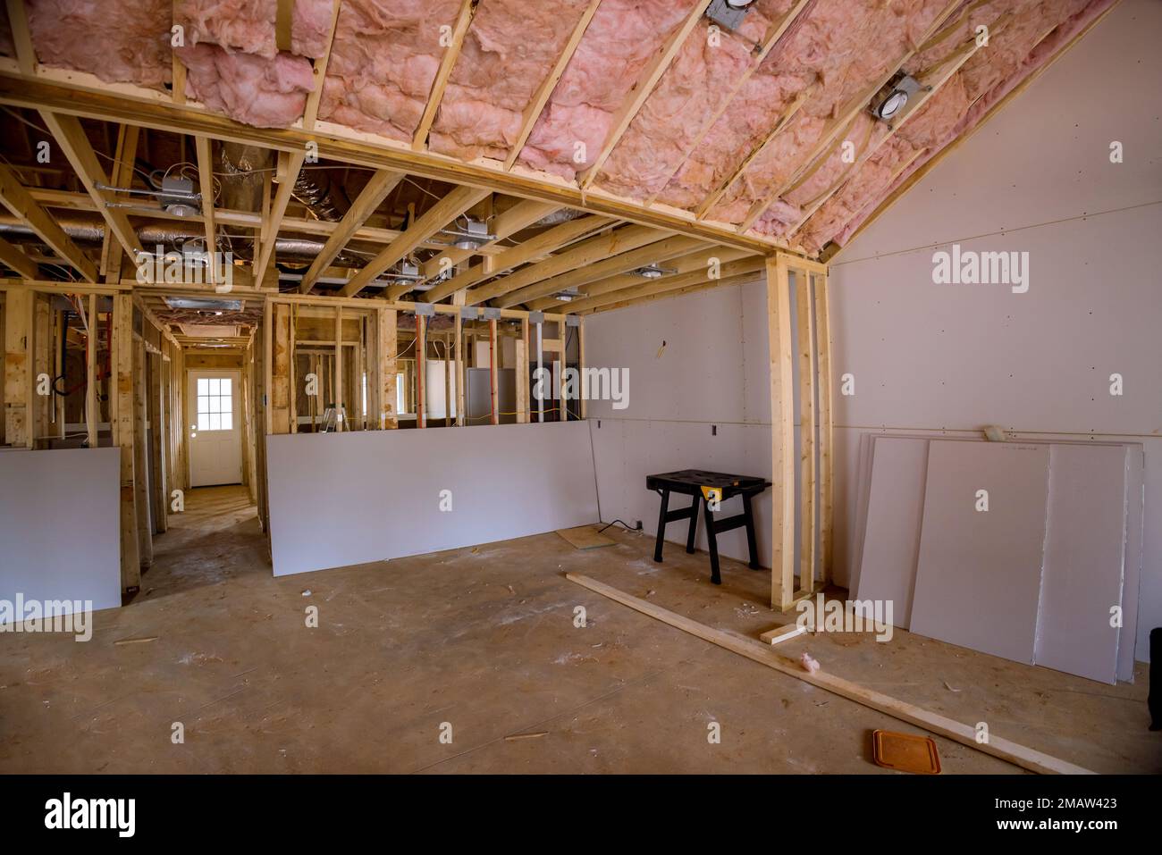 During construction process of new building under construction, all ...