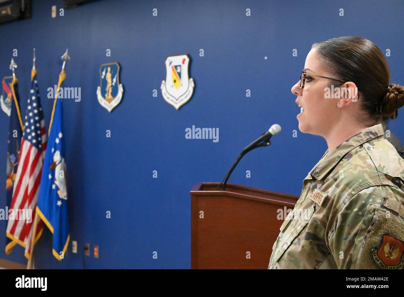 Master Sgt. Robin Cummings, 152nd Air Operations Group, sings the ...