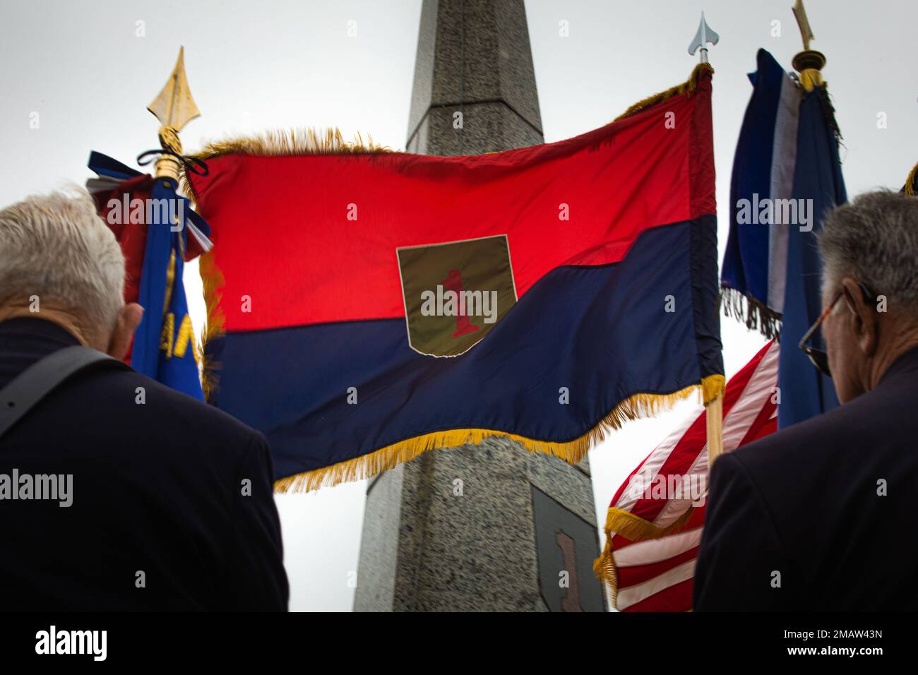 Photo of the 1st Infantry Division flag flown during a ceremony at the ...