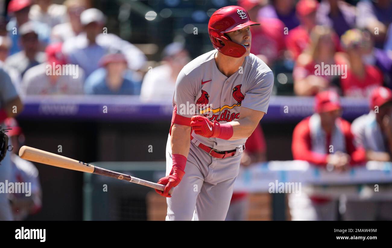 St. Louis Cardinals left fielder Corey Dickerson (25) in the fourth ...