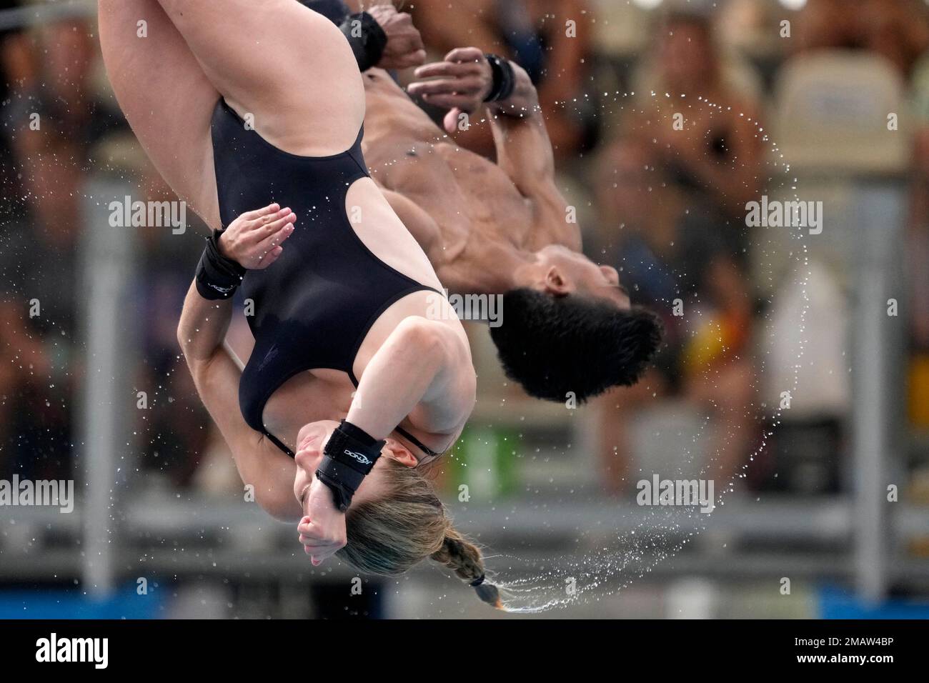 Britain's Kyle Kothari and Lois Toulson compete during the diving mixed ...