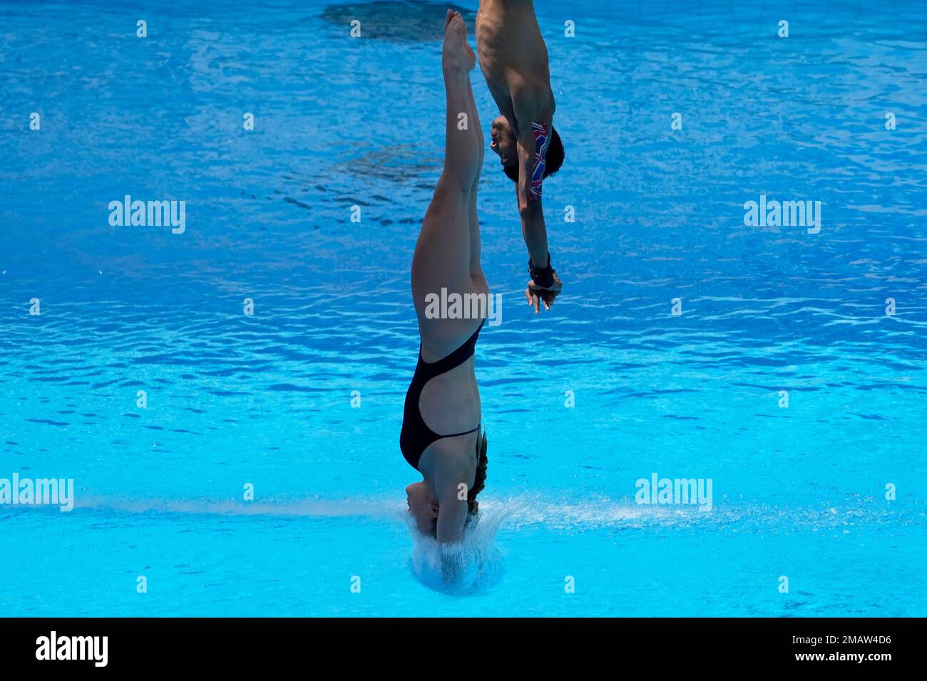Britain's Kyle Kothari and Lois Toulson compete during the diving mixed ...