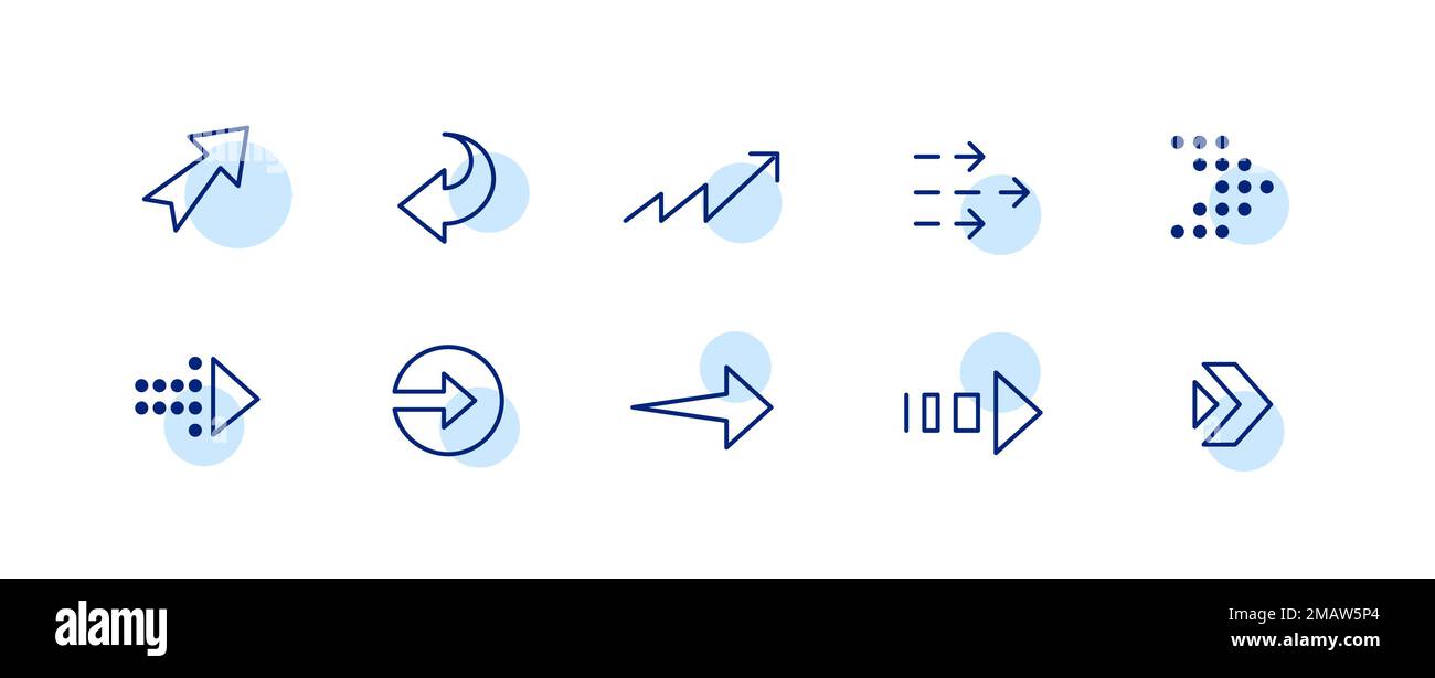 10 pixel perfect arrow icons. Doodle user interface design. Set 3 Stock ...
