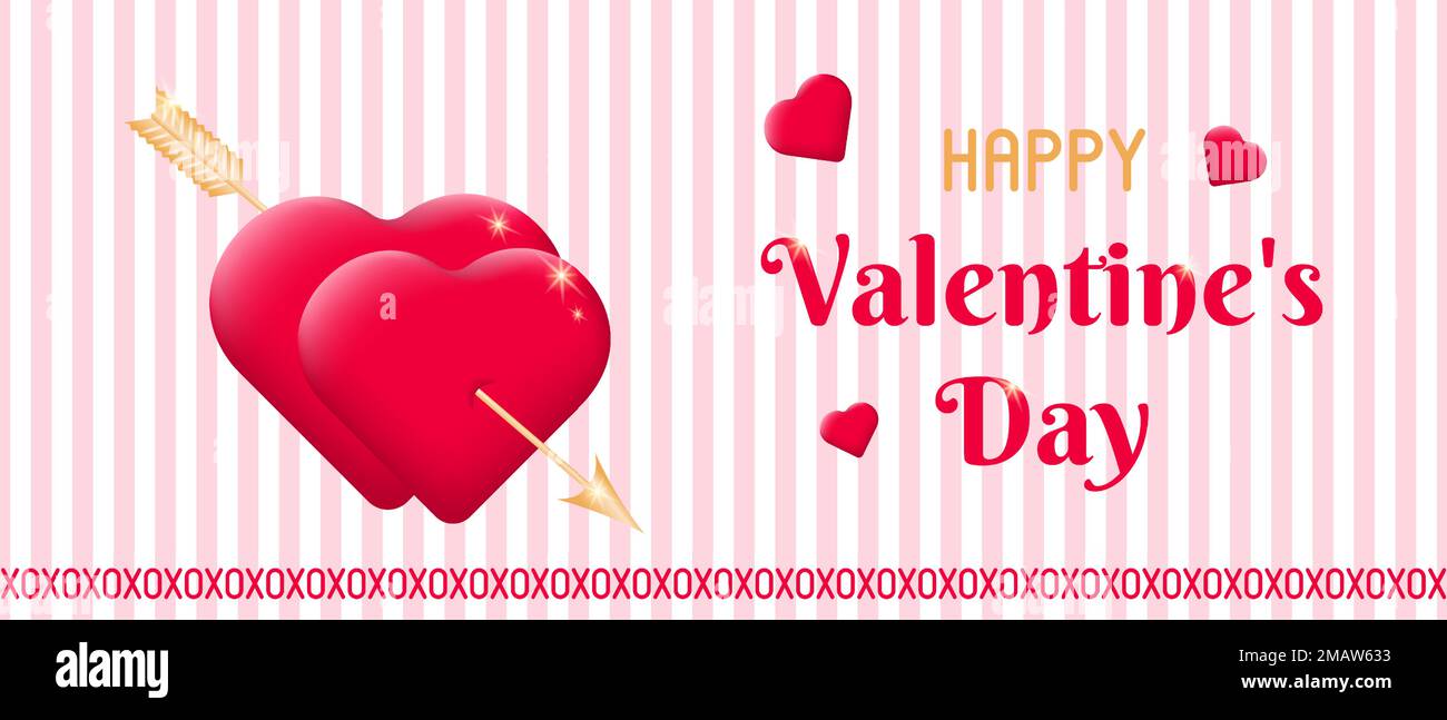 Congratulatory background Happy Valentines Day. Festive design for postcard, banner, poster ...