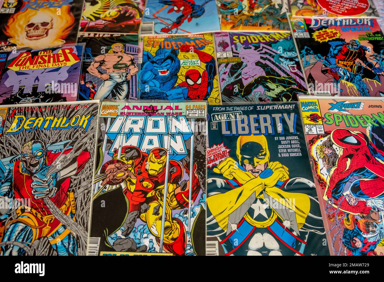 Calgary, Alberta - January 13, 2023: Vintage comic book collection ...