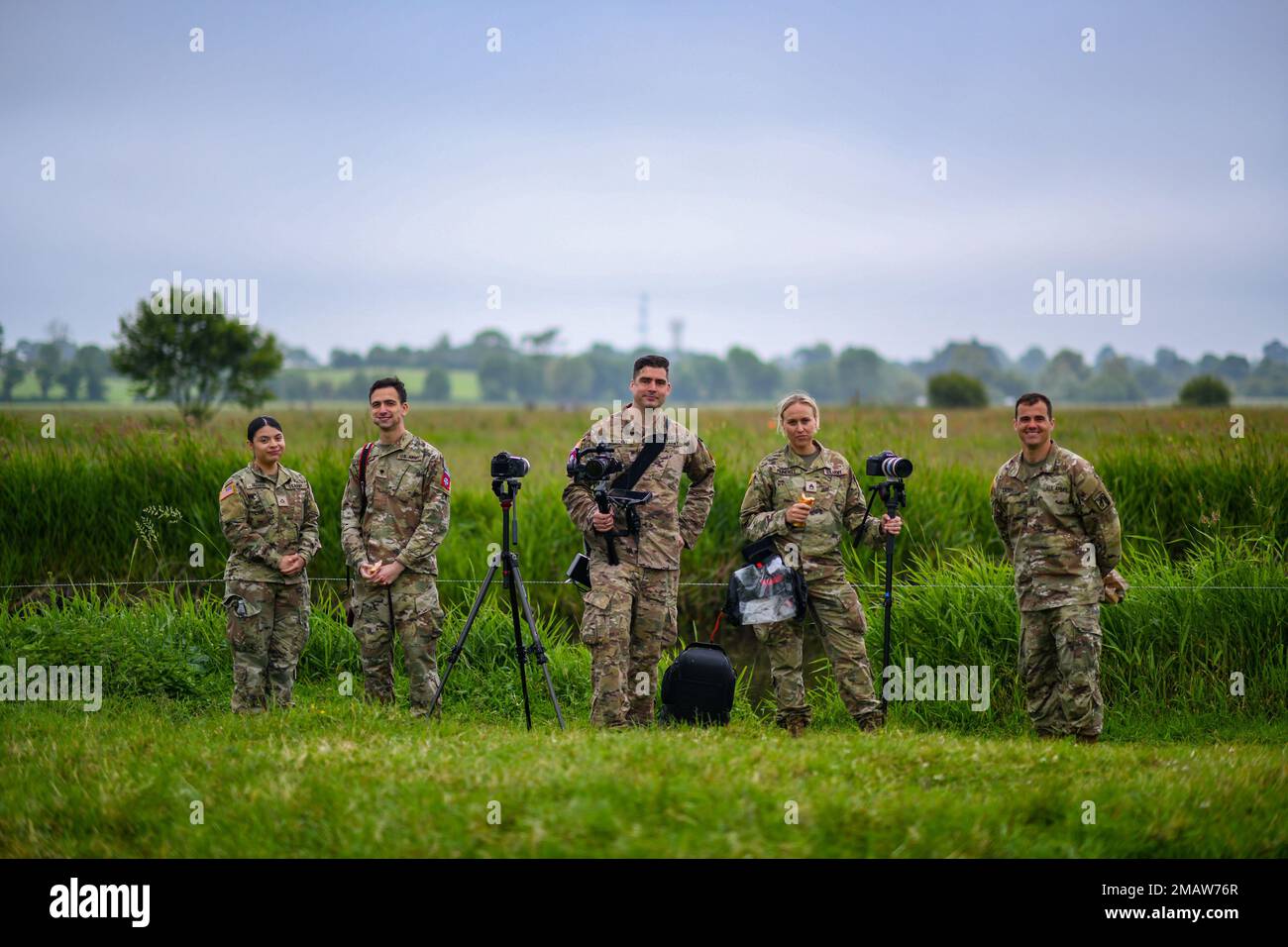 Members of the XVIII Airborne Corps' Public Affairs Team gather for a ...