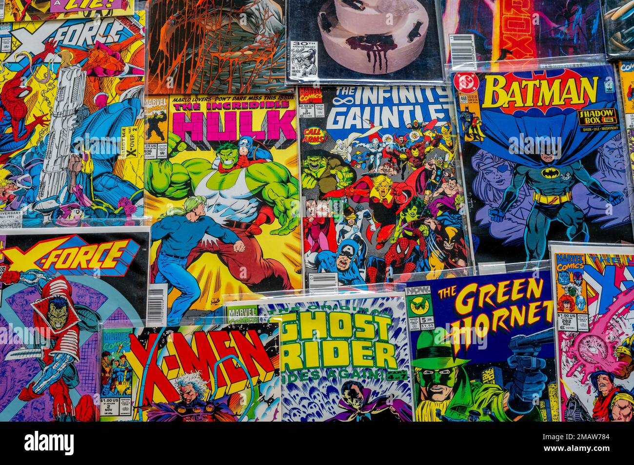 Calgary, Alberta - January 13, 2023: Vintage comic book collection ...