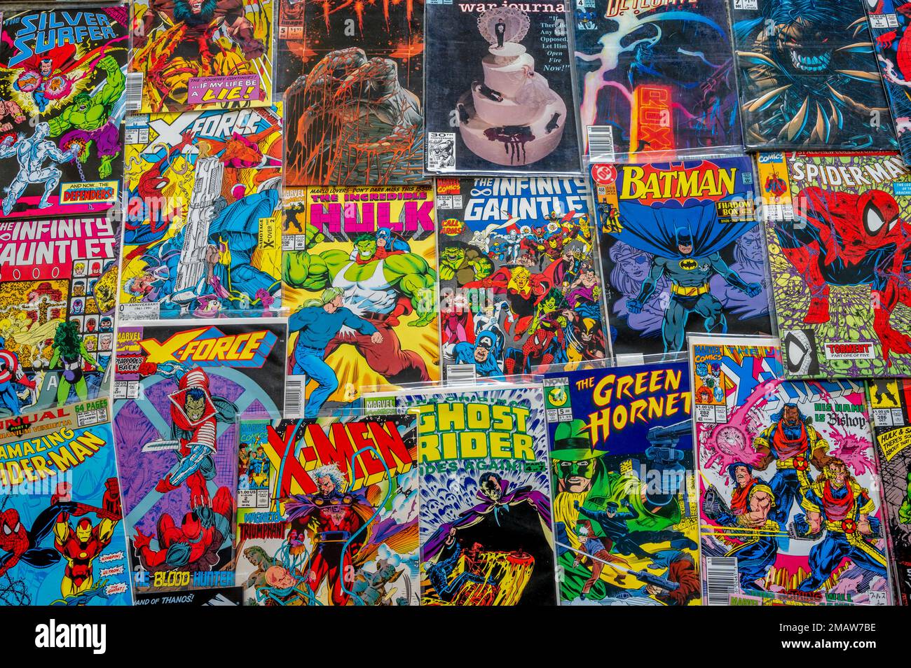 Calgary, Alberta - January 13, 2023: Vintage comic book collection ...