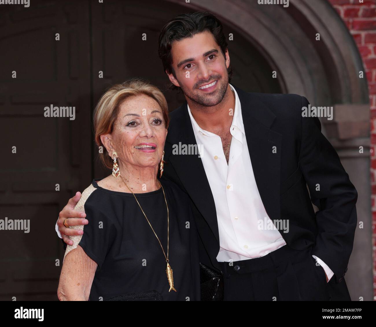 Fabien Frankel and his grandmother pose for photographers upon arrival ...