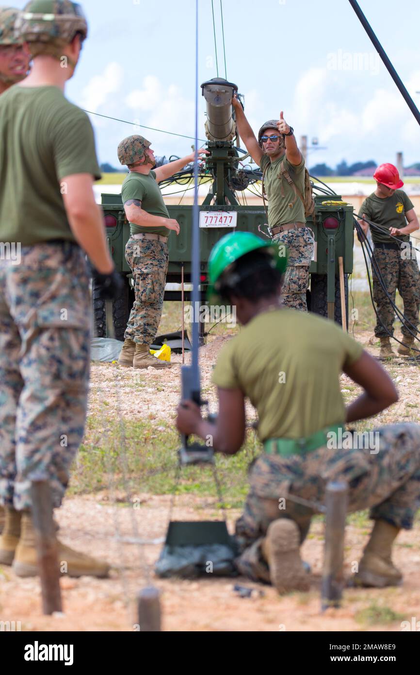 U.S. Marines with Marine Air Control Group (MACG) 18 set up a Tactical ...