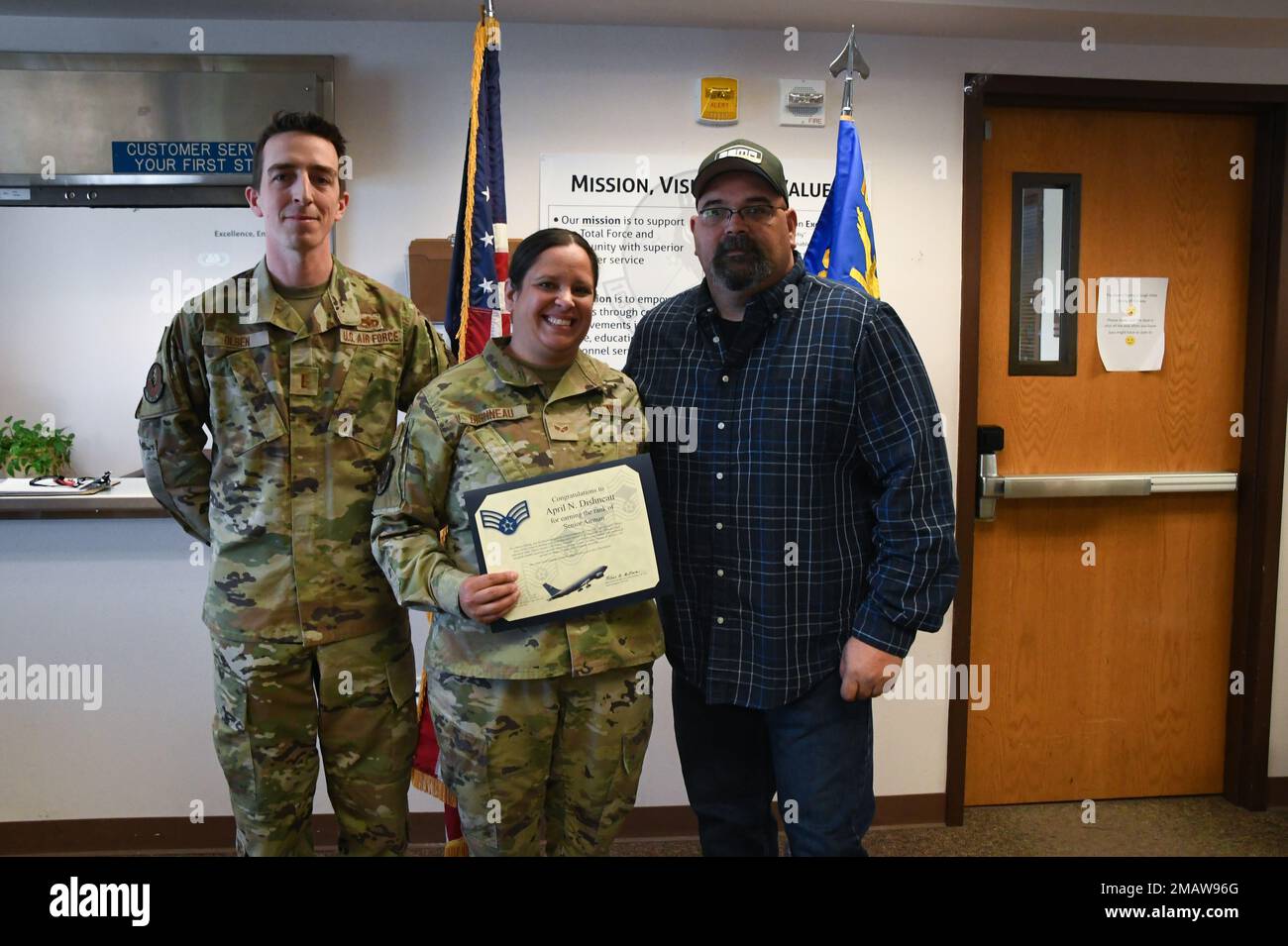 Senior Airman April Dishneau of the 168th Wing, 168th Force Support ...
