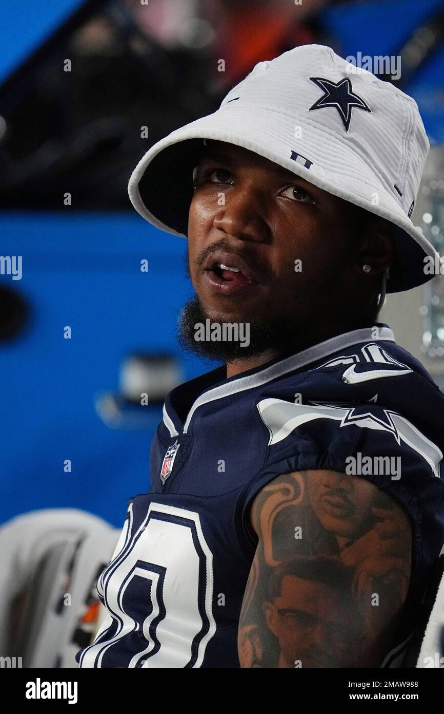 Dallas Cowboys running back Tony Pollard (20) against the Denver ...