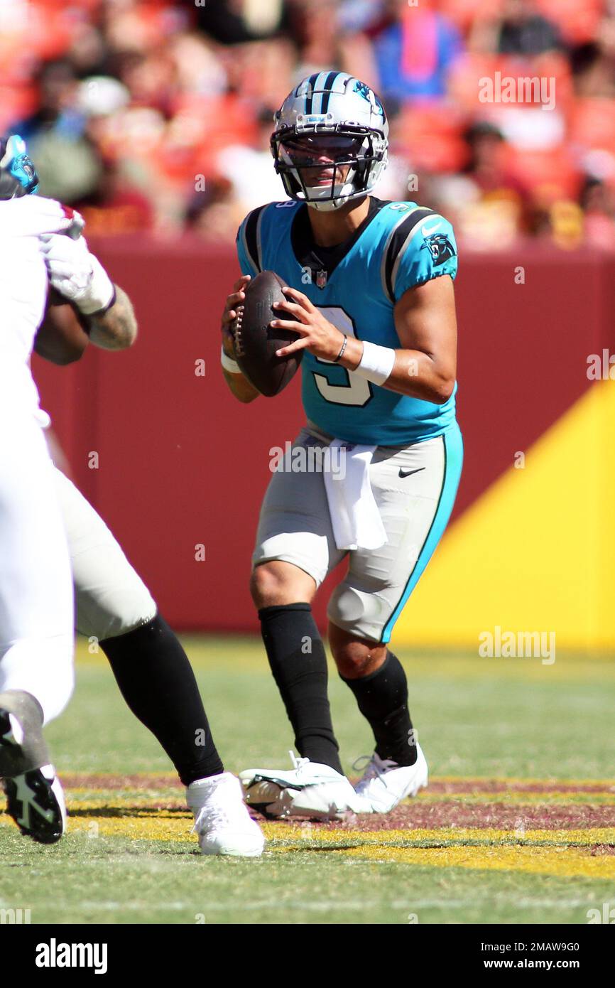 Carolina Panthers quarterback Matt Corral (9) throws during an NFL ...