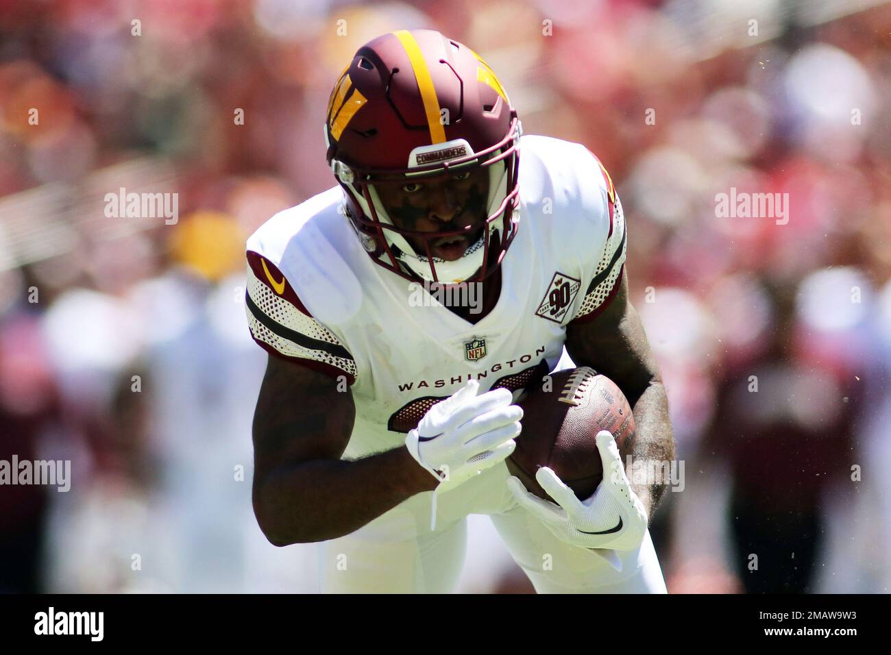 Washington Commanders running back J.D. McKissic (23) runs during an ...