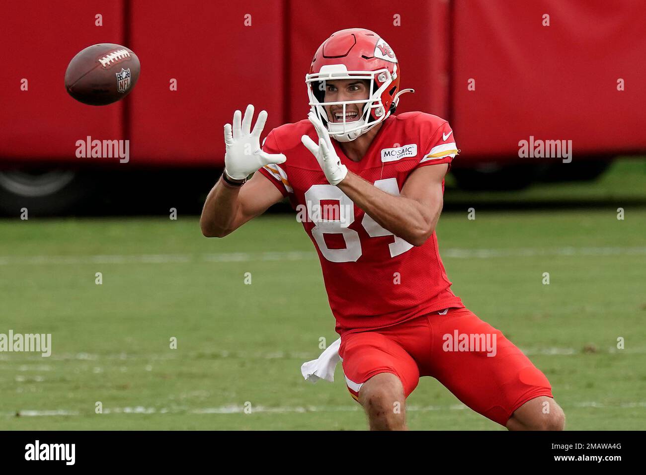 =Kansas City Chiefs wide receiver Justin Watson catches a pass during ...