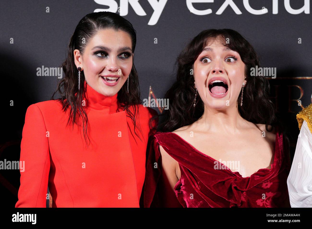 Emily Carey And Olivia Cooke Pose For Photographers Upon Arrival For