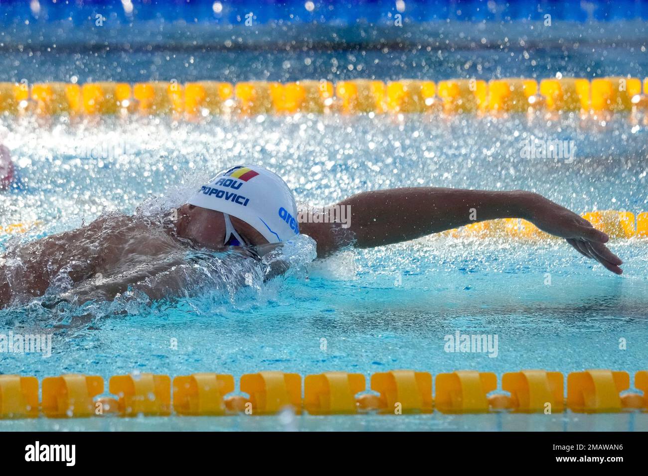 Romania's David Popovici competes to win the men's 200m freestyle final ...